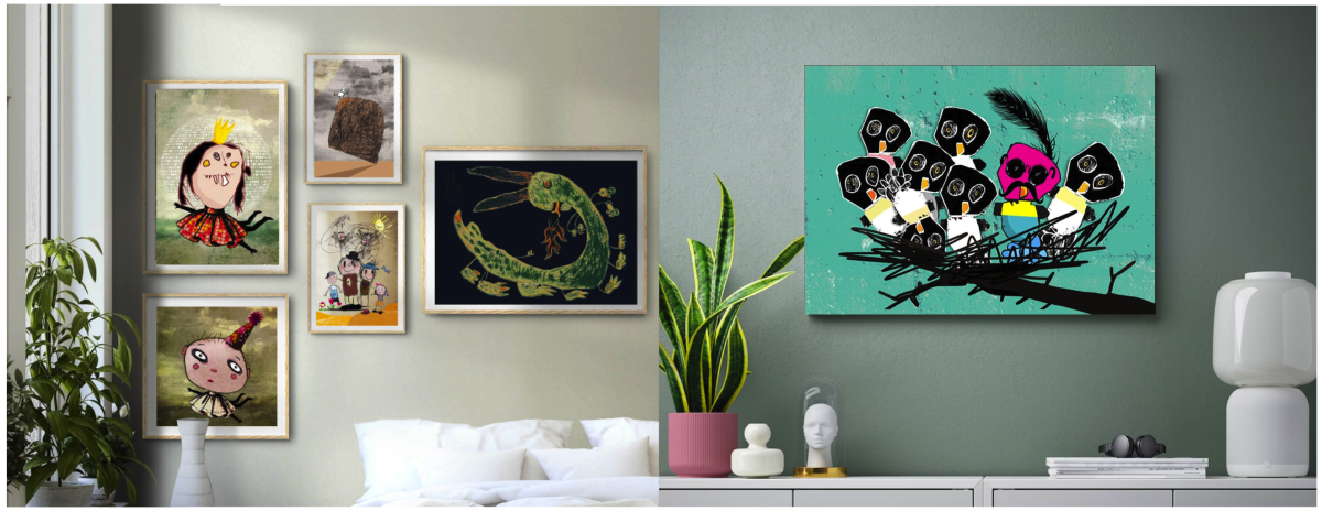 Unik kunst laget av dine barnetegninger.